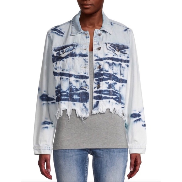 Vigoss | Jackets & Coats | Vigoss Tiedye Cropped Denim Jacket | Poshmark
